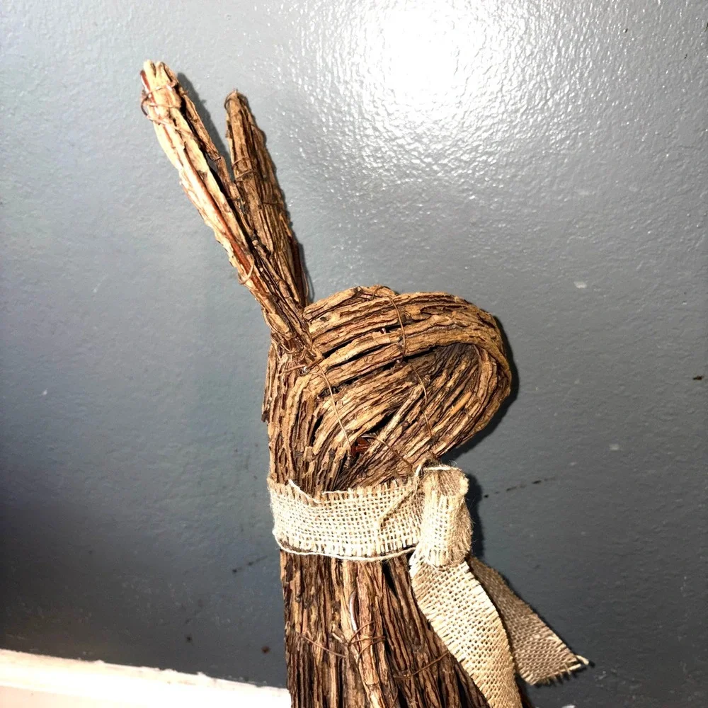 Accents | Rustic Vine Easter Bunny Figurine With Burlap Bow 21 Standing ...